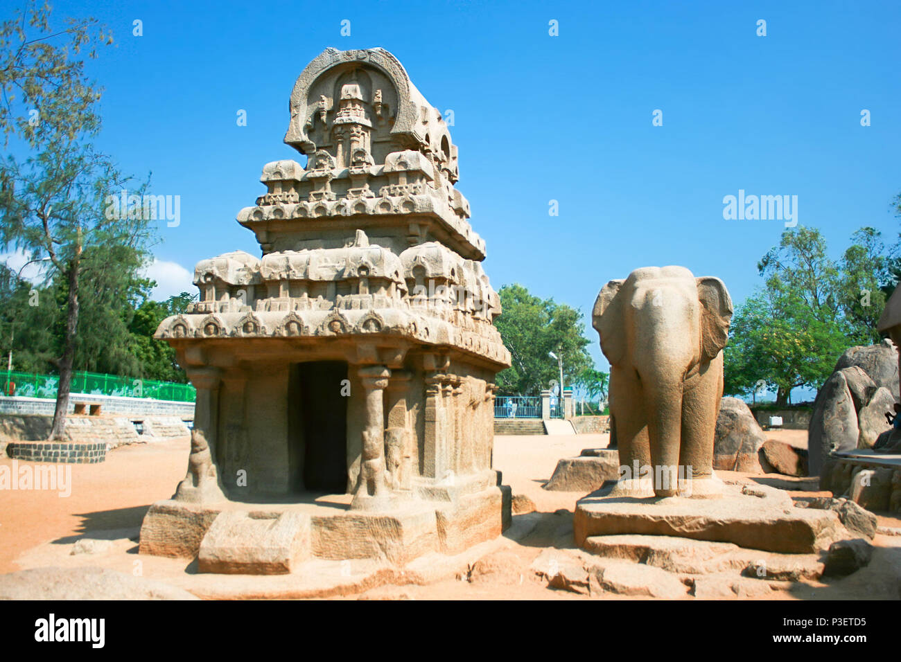 Five Rathas temple is a fine example of Pallava architeture ...