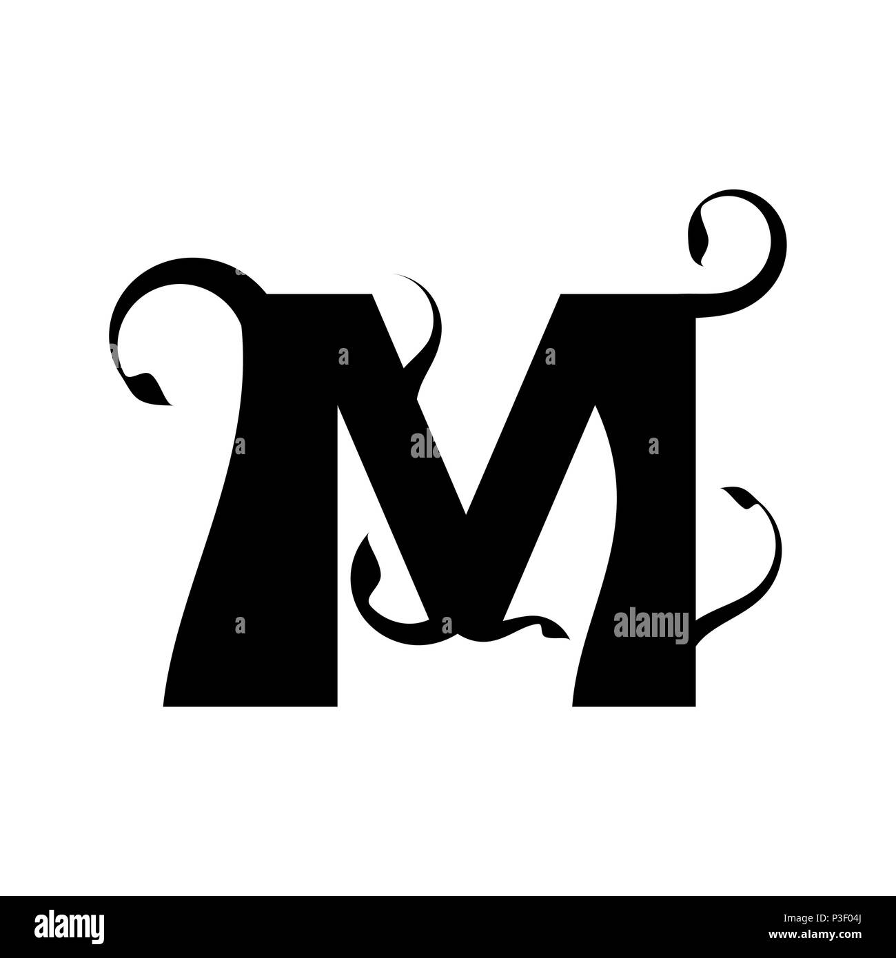 Decorative letter m black and white Black and White Stock Photos ...