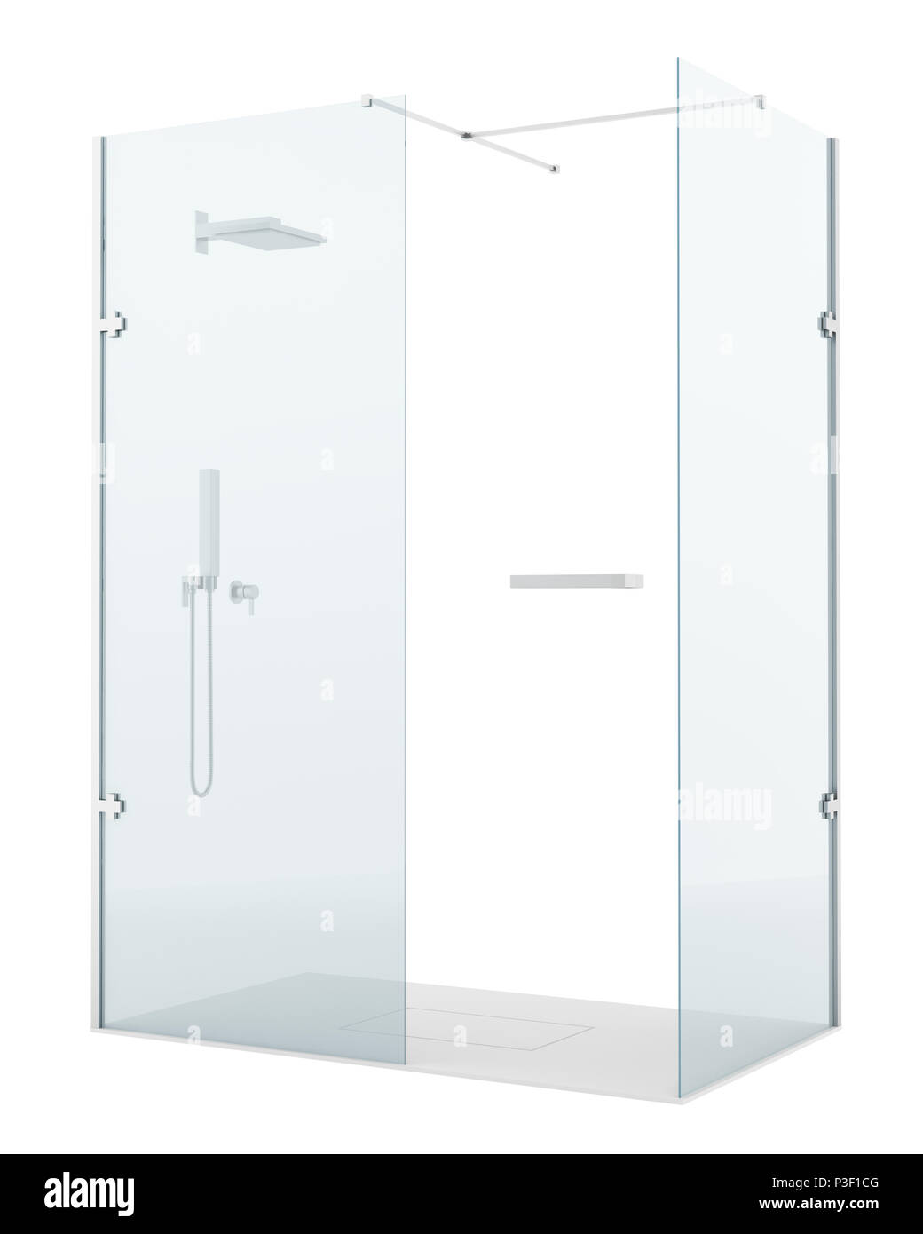 modern shower cabin isolated on white background. 3d illustration Stock ...