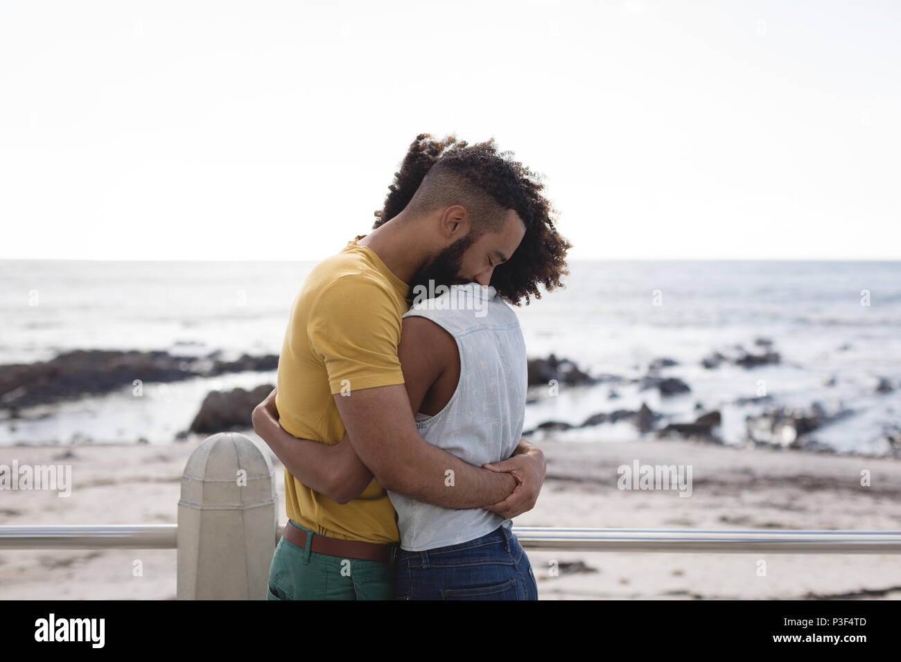 Bearded man hugging male hi-res stock photography and images - Alamy