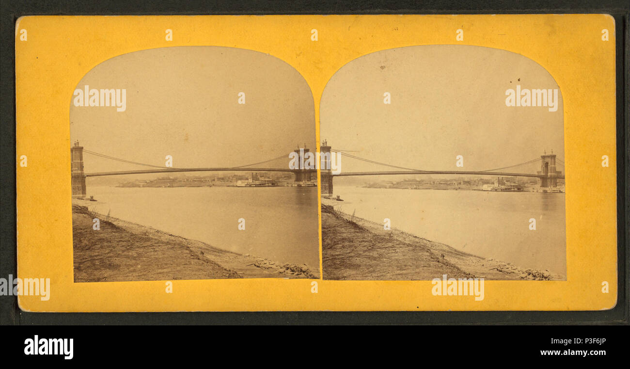 322 The suspension bridge to Covington, Kentucky, from Robert N. Dennis ...