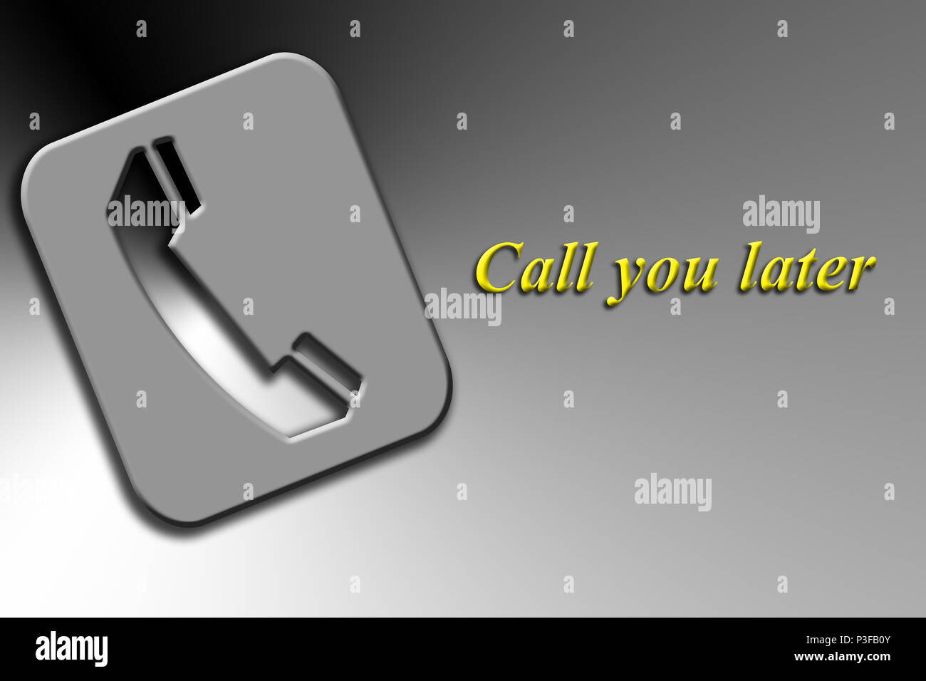 Telephone symbol with written call you later !!!! Stock Photo - Alamy