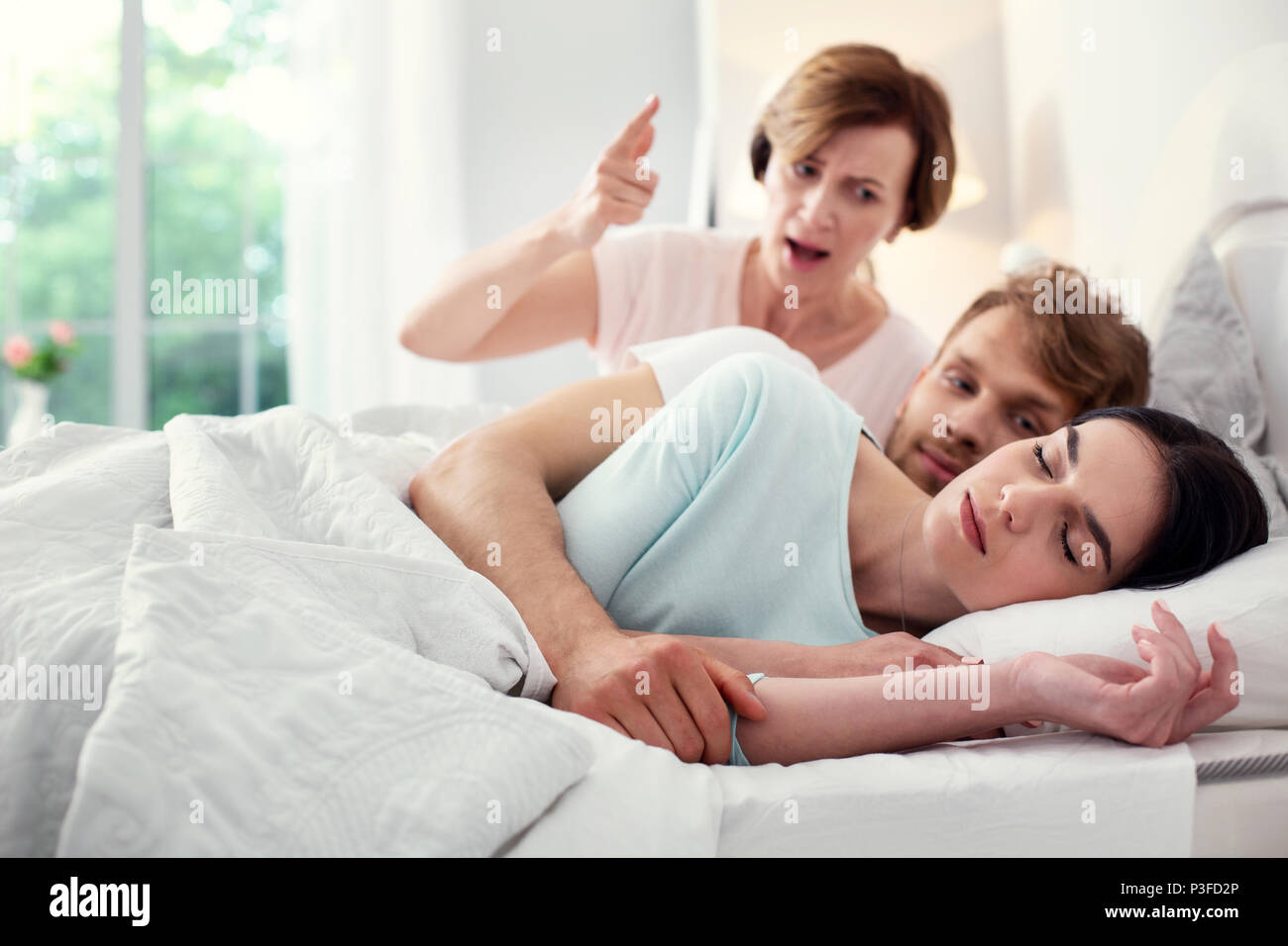 Beautiful peaceful woman sleeping Stock Photo - Alamy