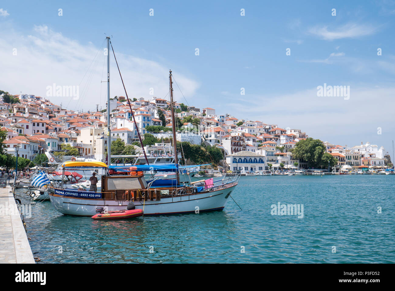 Yacht sailing in the greek islands Stock Photo - Alamy