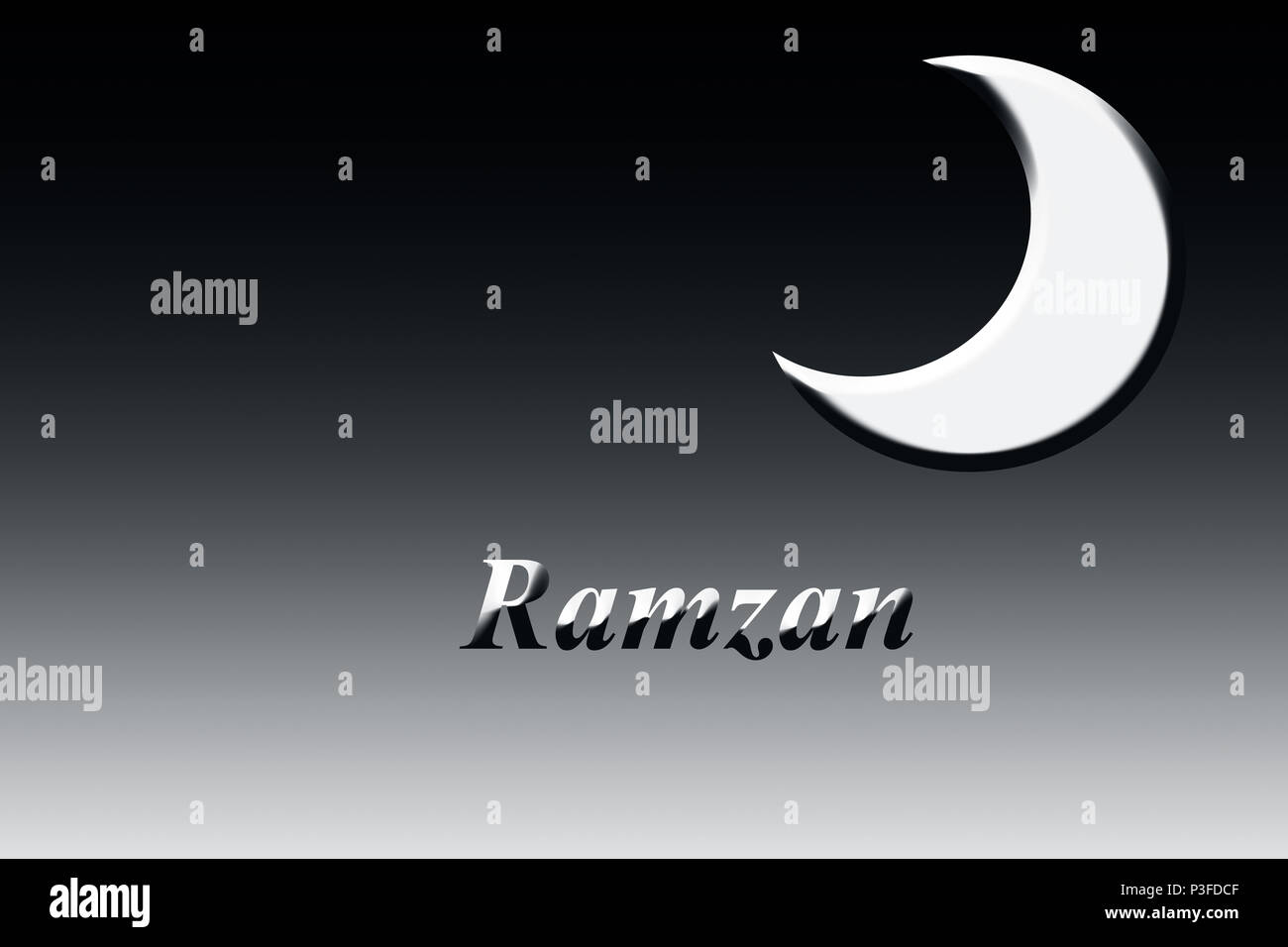 Ramzan mubarak or Ramadan Mubarak or Ramadan Kareem written with a moon ...