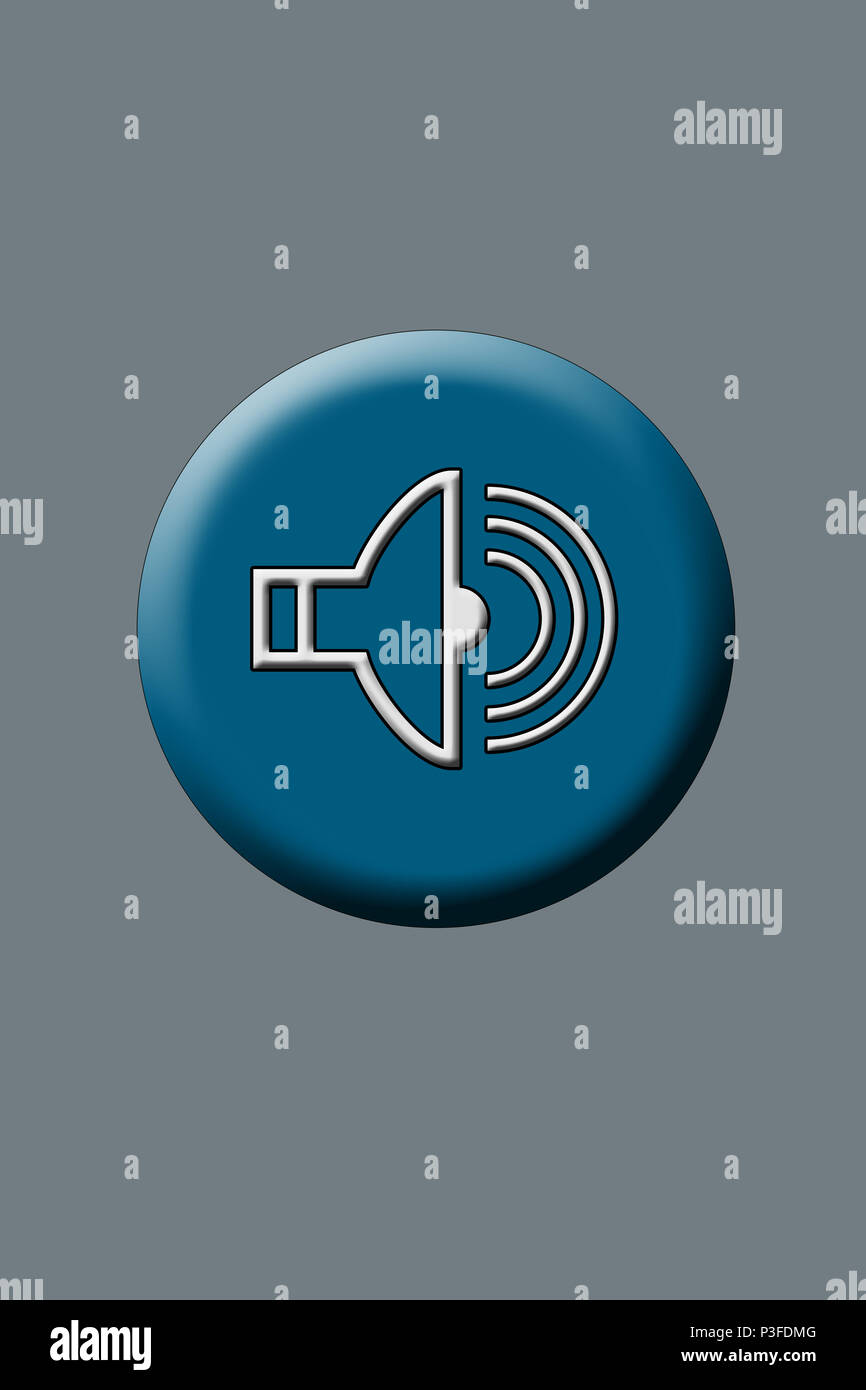 Volume up symbol or icon on a circle on a plain gradient Stock Photo ...