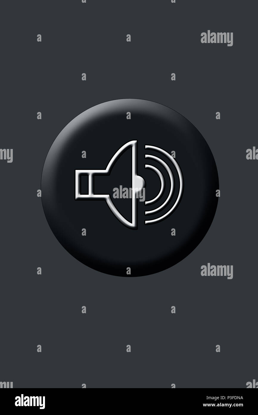 Volume up symbol or icon on a circle on a plain gradient Stock Photo ...