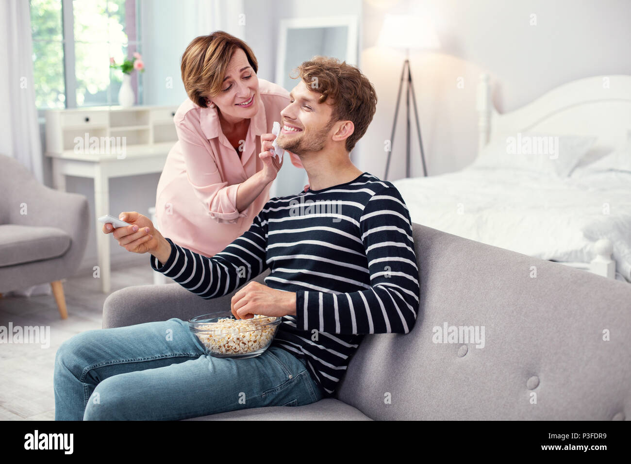 Joyful happy man smiling Stock Photo - Alamy