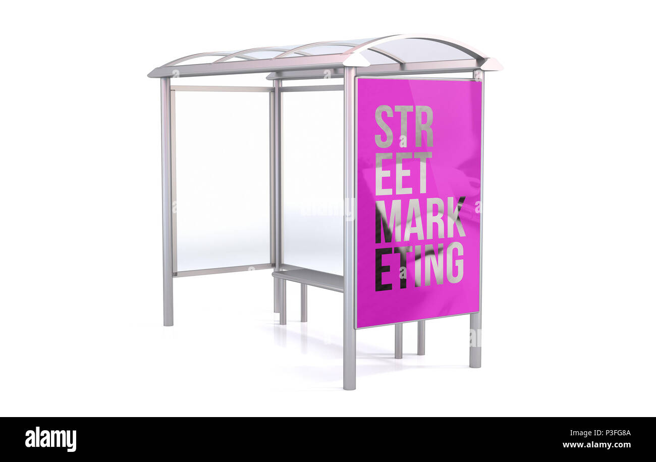 Billboard on street bus Cut Out Stock Images & Pictures - Alamy