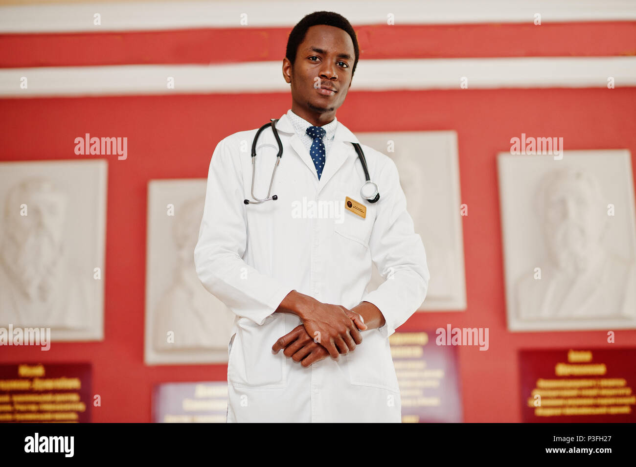 Stylish african american doctor with stethoscope posed indoor Stock ...
