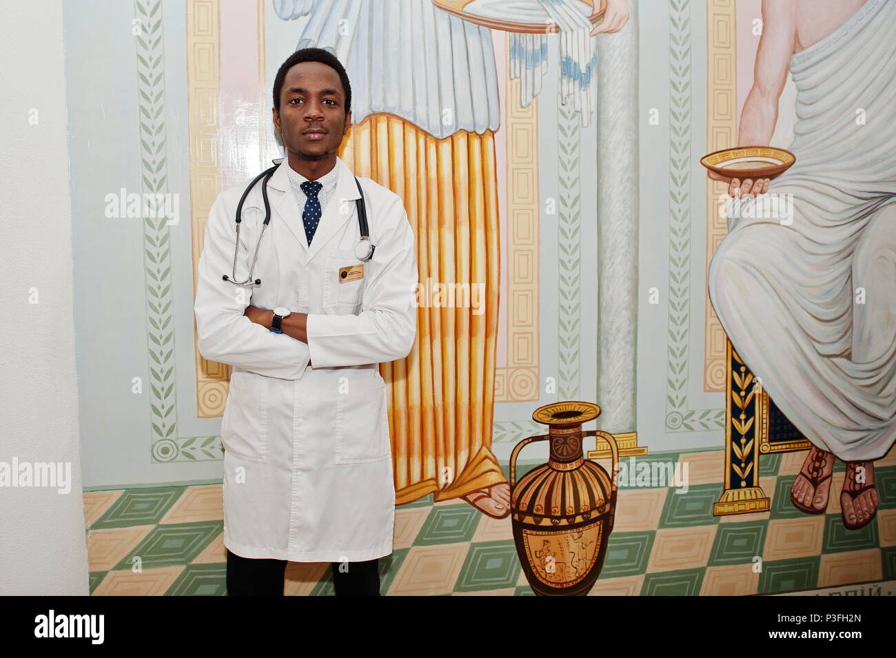 Stylish african american doctor with stethoscope posed indoor Stock ...