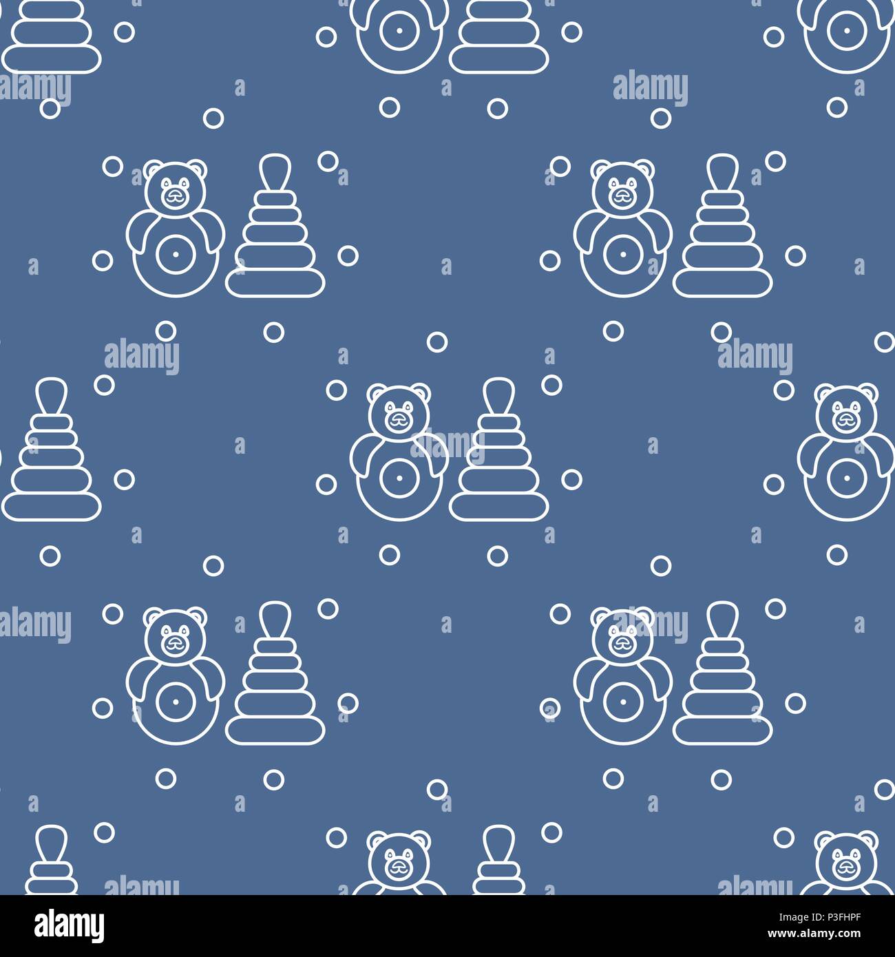 Seamless pattern with children's toys. Roly-poly, pyramid Stock Vector ...