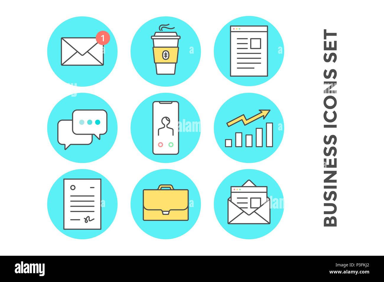 Business icons set Stock Vector Image & Art - Alamy