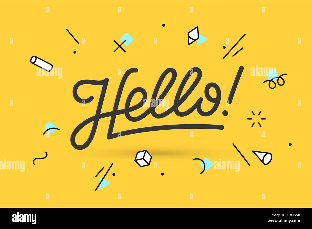 Hello. Lettering for banner Stock Vector Image & Art - Alamy