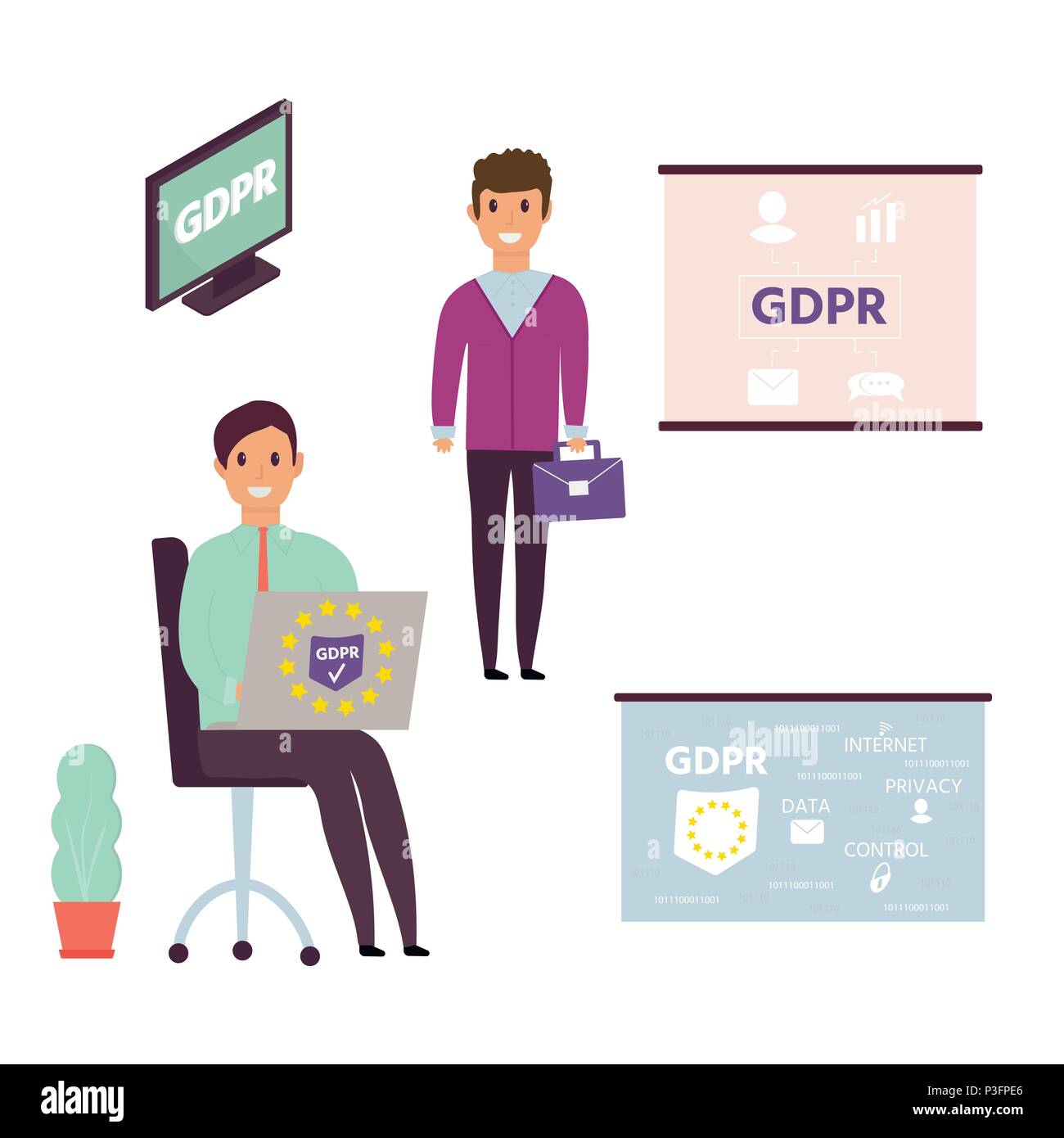 European General Data Protection Regulation. GDPR concept with ...