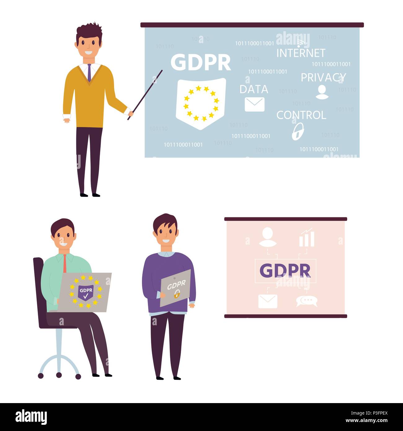 European General Data Protection Regulation. GDPR concept with ...