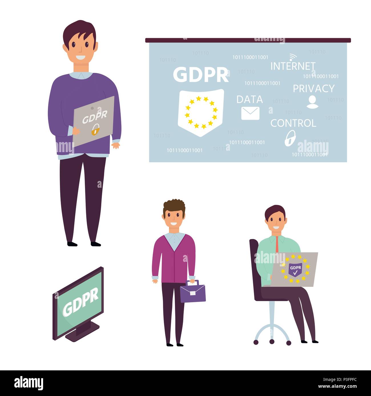 European General Data Protection Regulation. GDPR concept with ...
