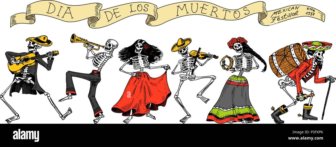 Day of the dead. Mexican national holiday. Original inscription in ...