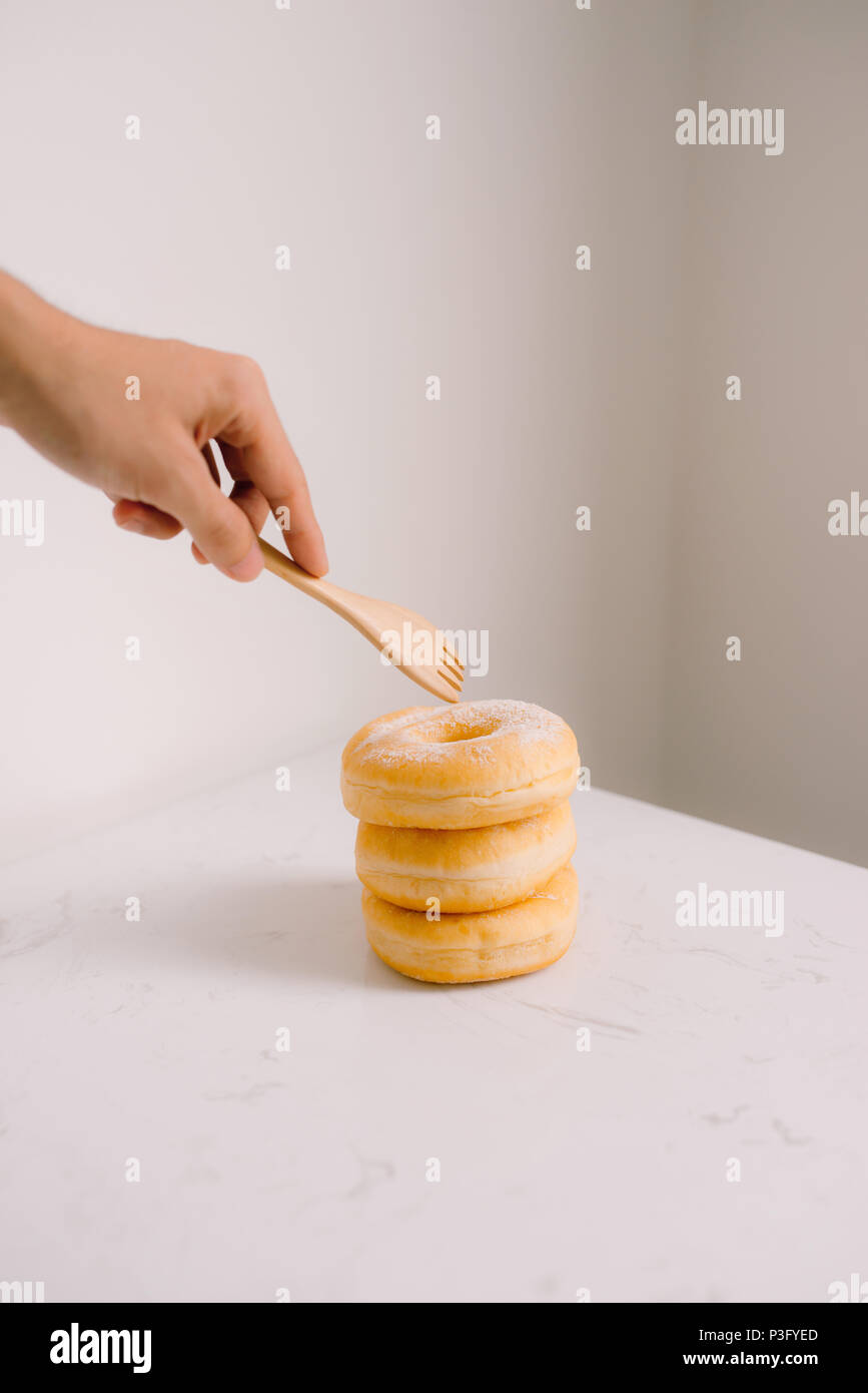 Food and Bakery, Sweet Donut with Sugar Toppings on White background ...