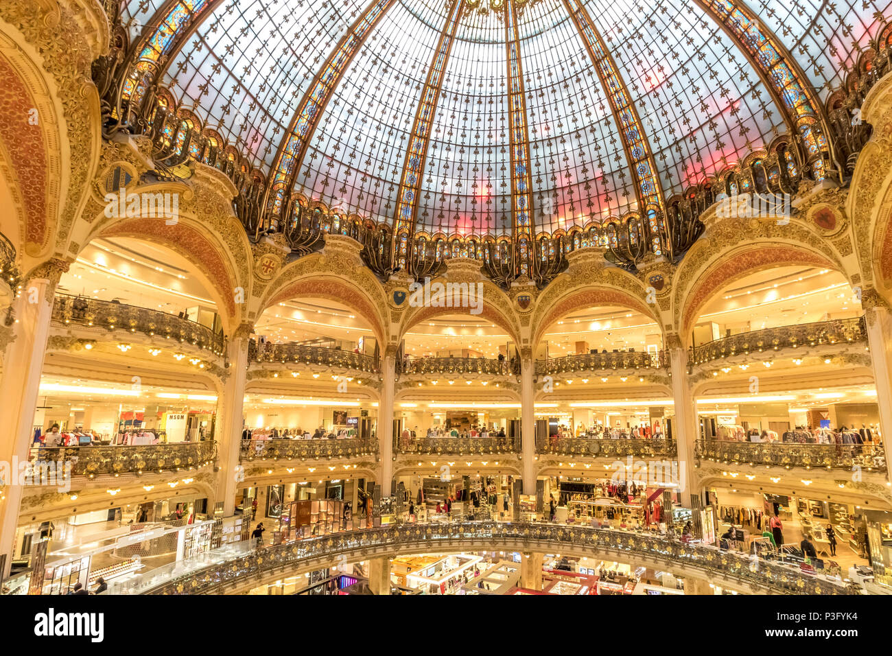 Splendid Interior of Galeries Lafayette ,an upmarket French department ...