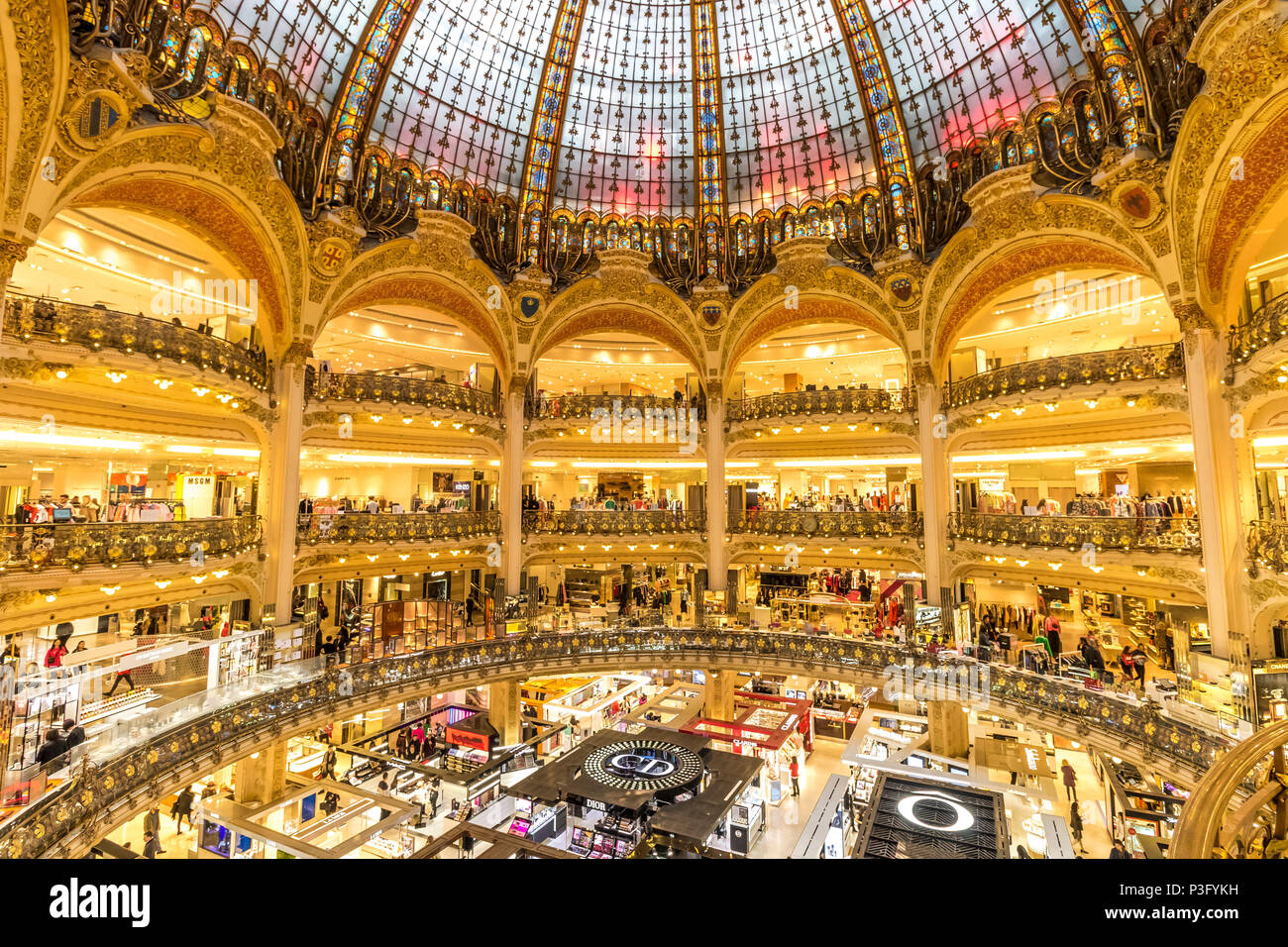 Galeries lafayette on boulevard haussmann hi-res stock photography and ...