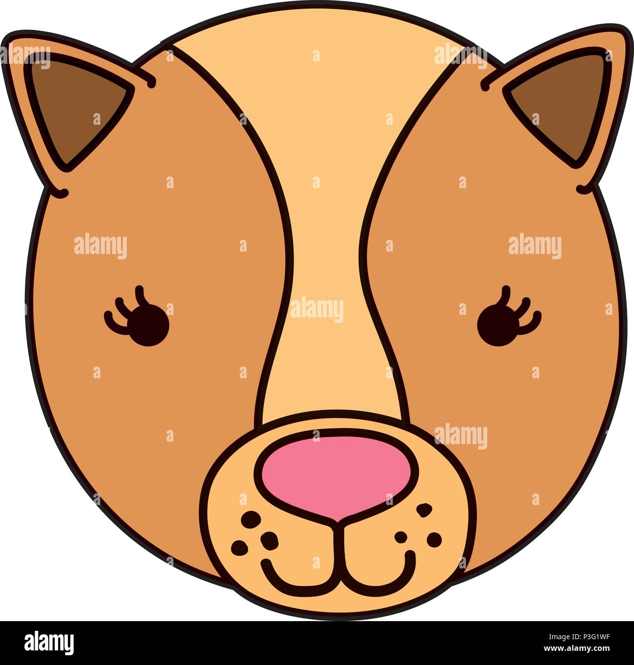 color cute female lion head wild animal Stock Vector Image & Art - Alamy
