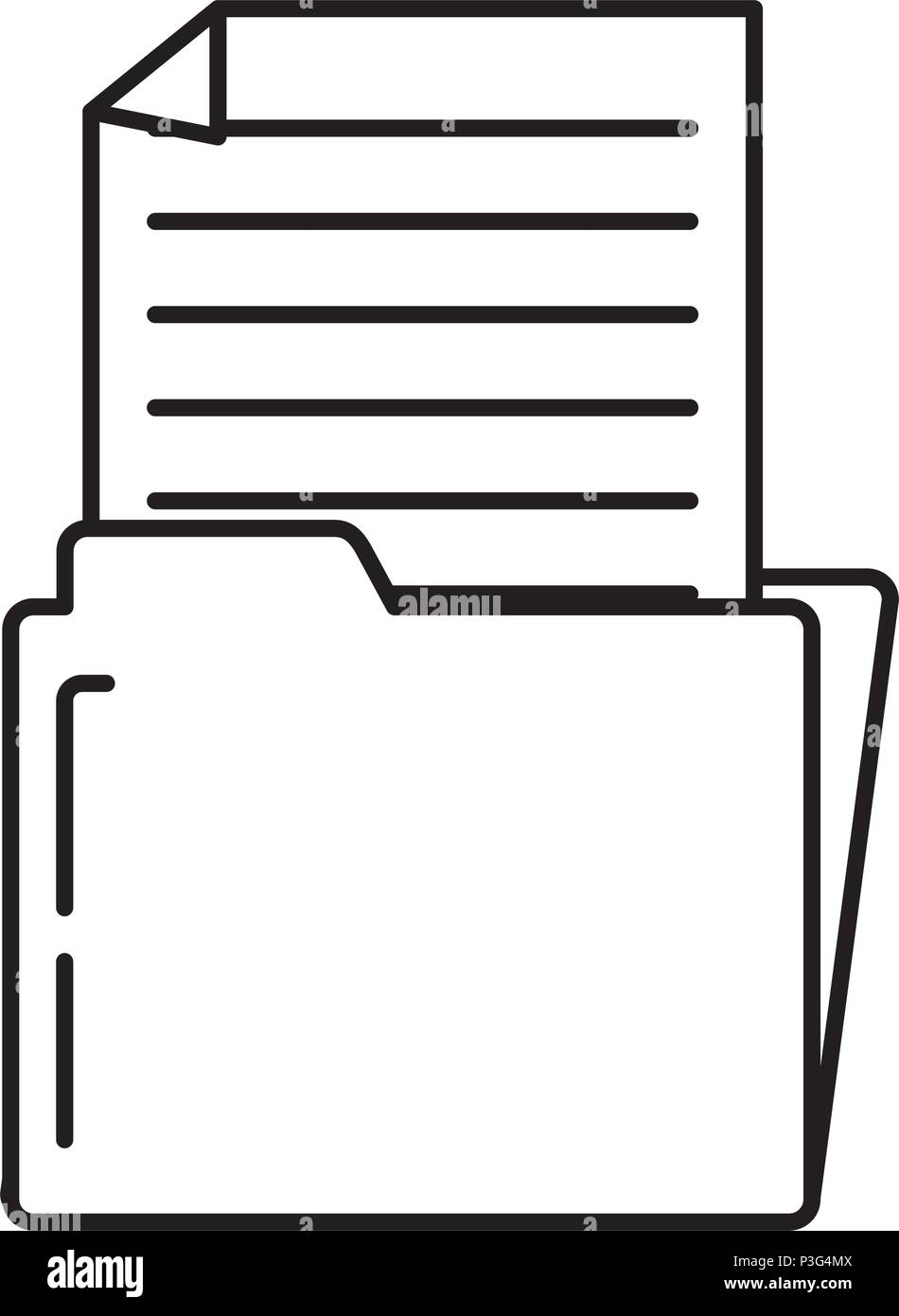 line folder file with document paper information Stock Vector Image ...