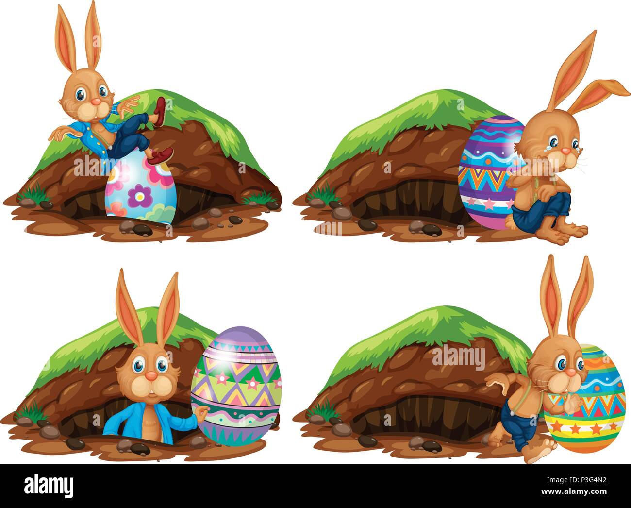 A Set of Easter Rabbit illustration Stock Vector Image & Art - Alamy