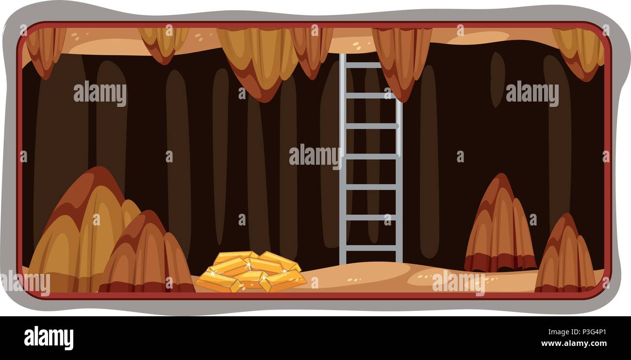 An Underground Stone Mine Scene illustration Stock Vector Image & Art ...