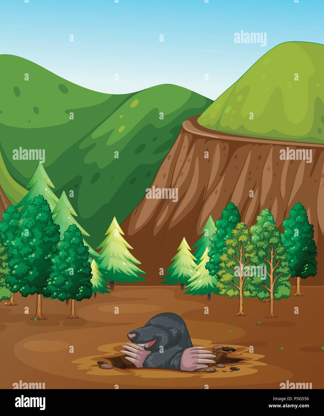 Animal digging a hole Stock Vector Images - Alamy