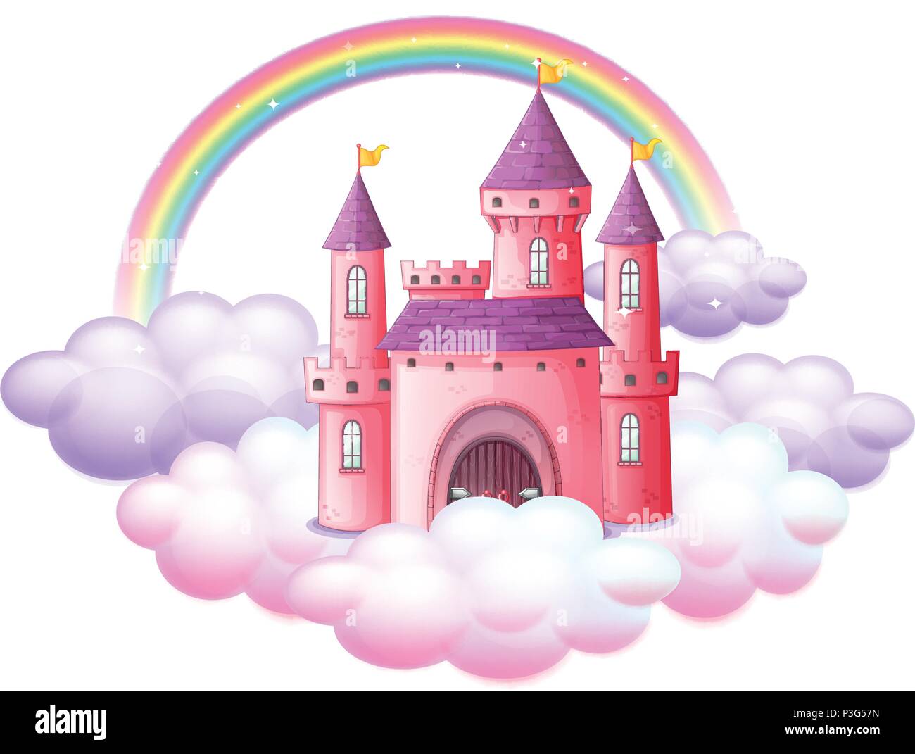 A Pink Fairy Tale Castle illustration Stock Vector Image & Art - Alamy