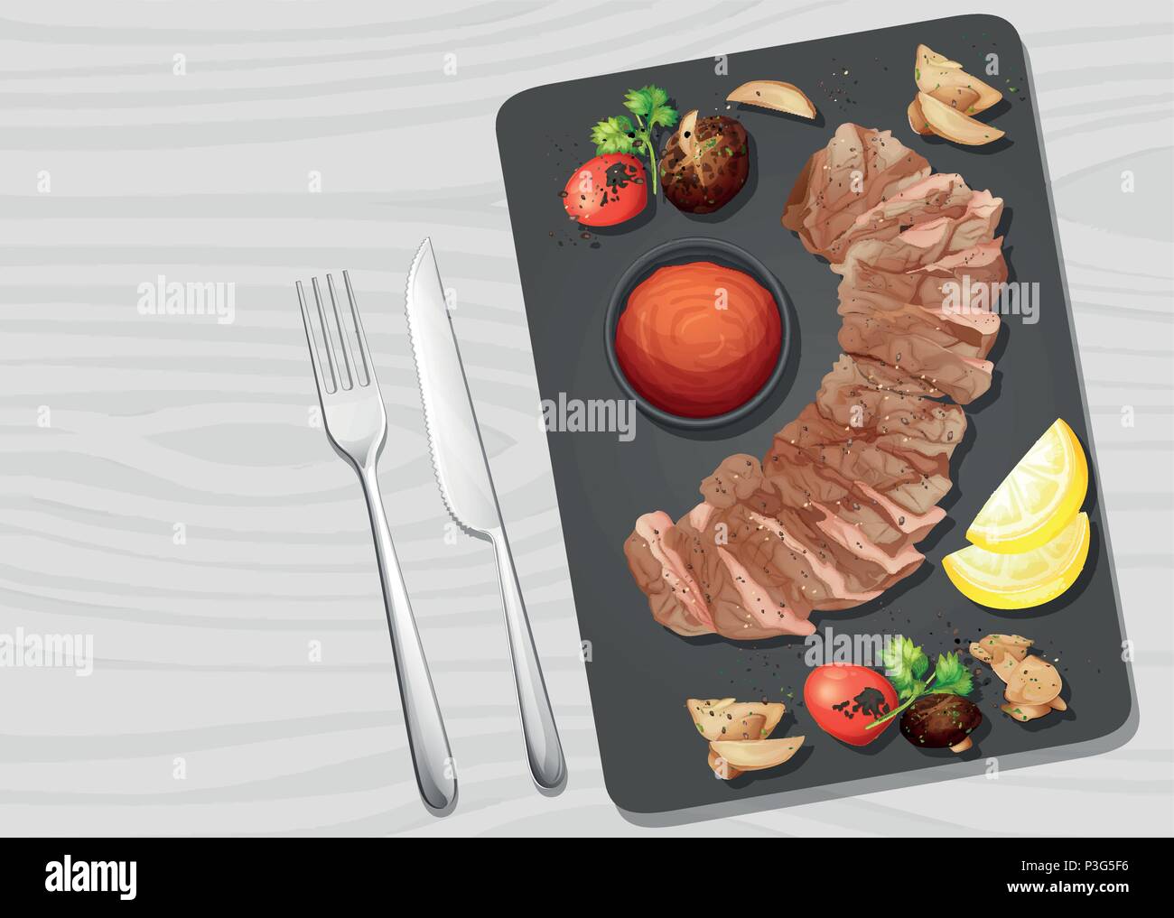 Beef roast dinner plate Stock Vector Images - Alamy