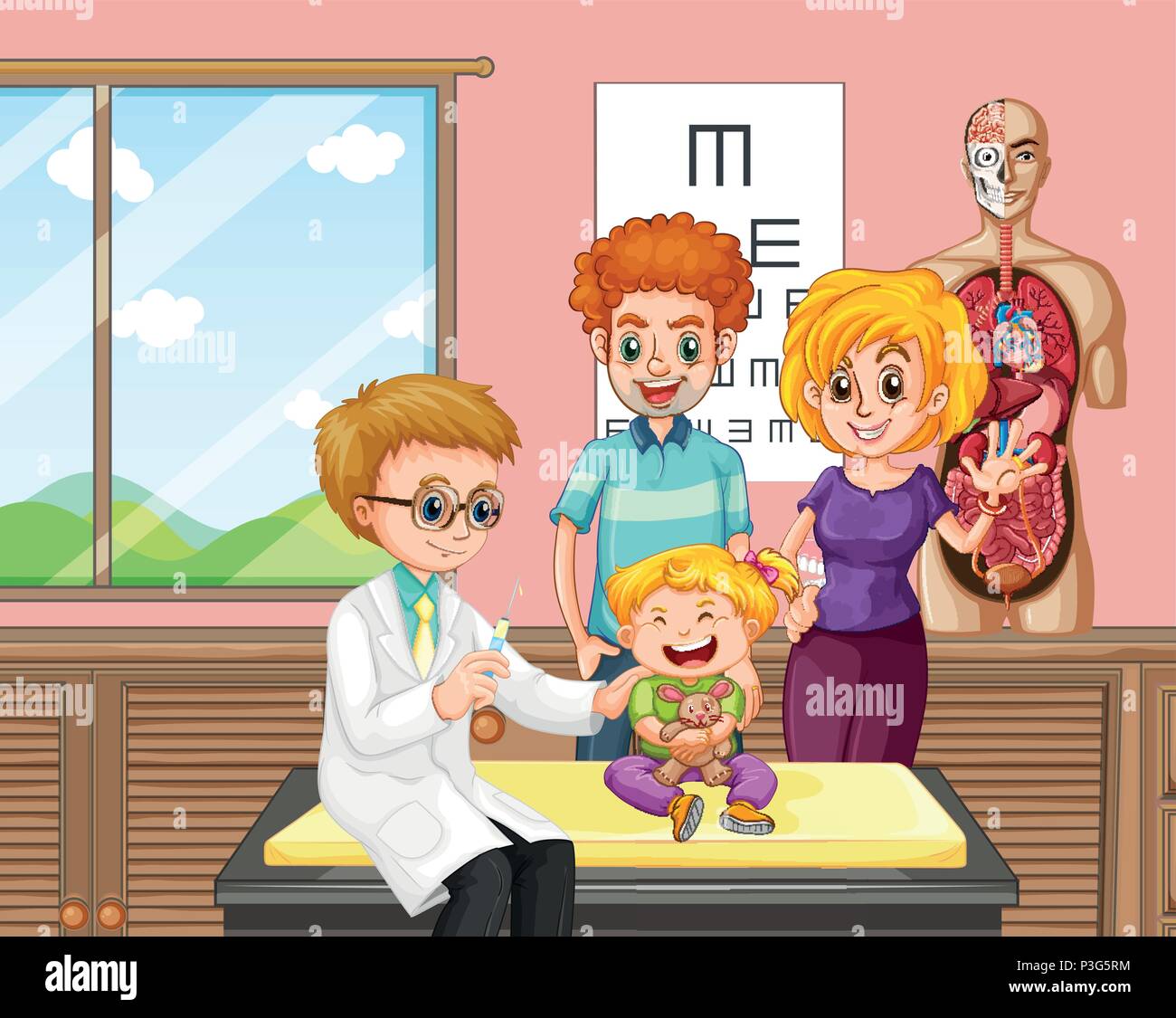 A Doctor Giving Kid Vaccine illustration Stock Vector Image & Art - Alamy