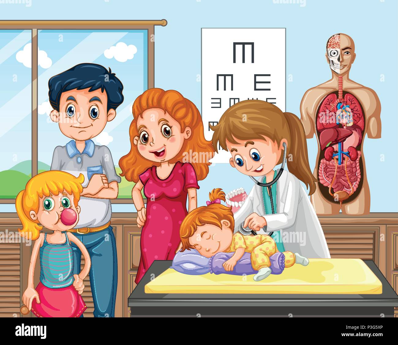 Doctor stethoscope baby Stock Vector Images - Alamy