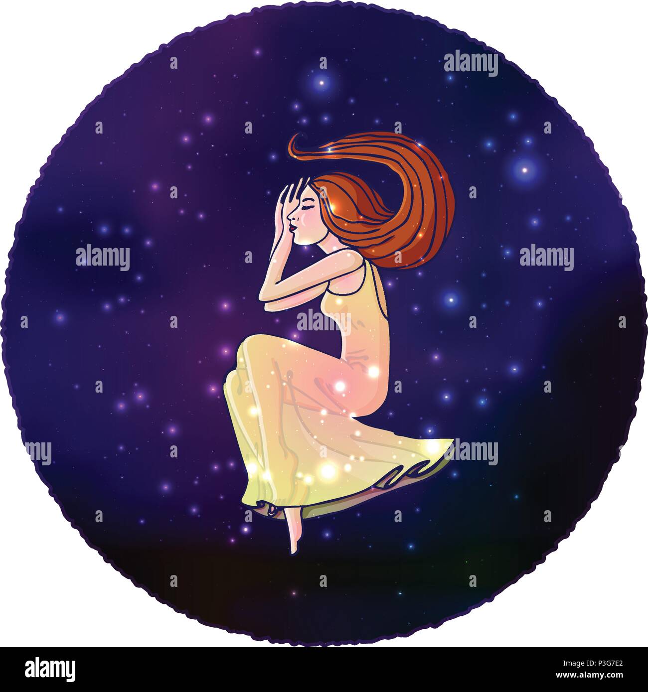 Surreal woman flying Stock Vector Images - Alamy