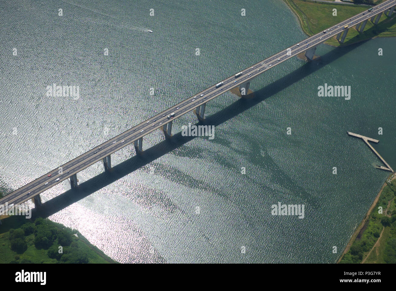 The Orwell bridge that spans the river Orwell in Suffolk UK Stock Photo ...