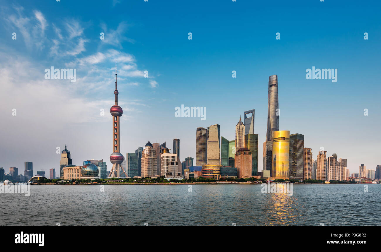 Shanghai skyline in sunny day, China Stock Photo - Alamy