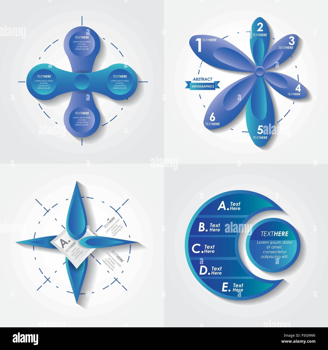 abstract infographics sketches set icons vector illustration design ...