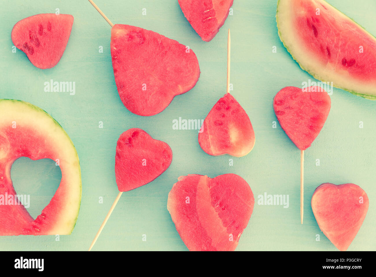 Heart shaped watermelons Stock Photo - Alamy