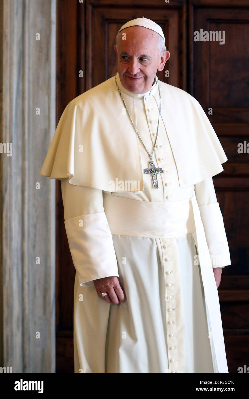 Pope Francis meets with Benin's President Patrice Talon during a ...