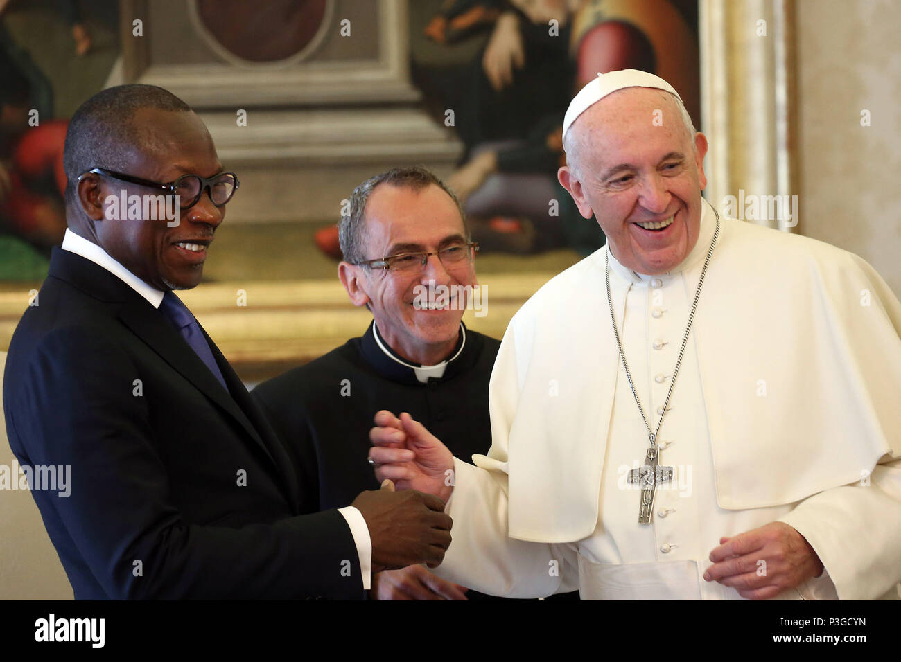 Pope Francis meets with Benin's President Patrice Talon during a ...