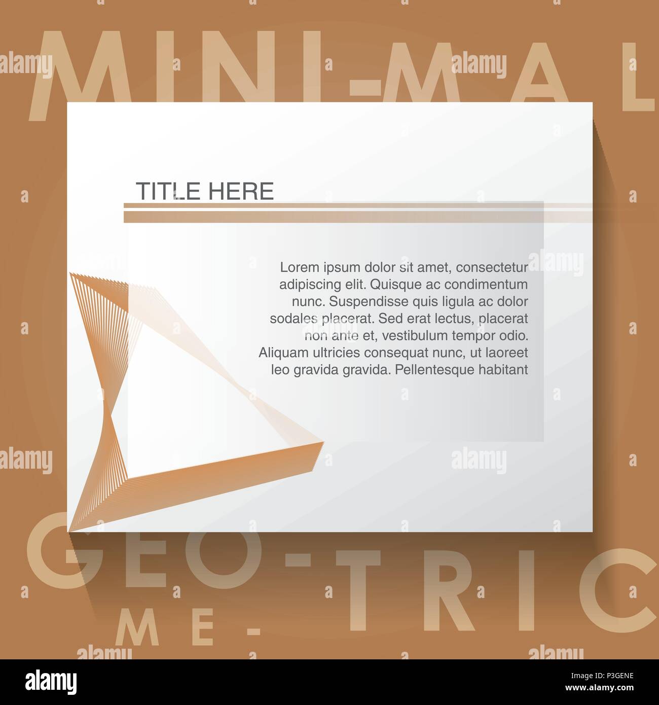 minimal geometric template with wooden background vector illustration ...