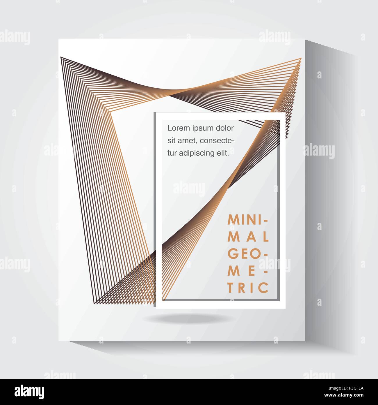 minimal geometric template with wooden background vector illustration ...
