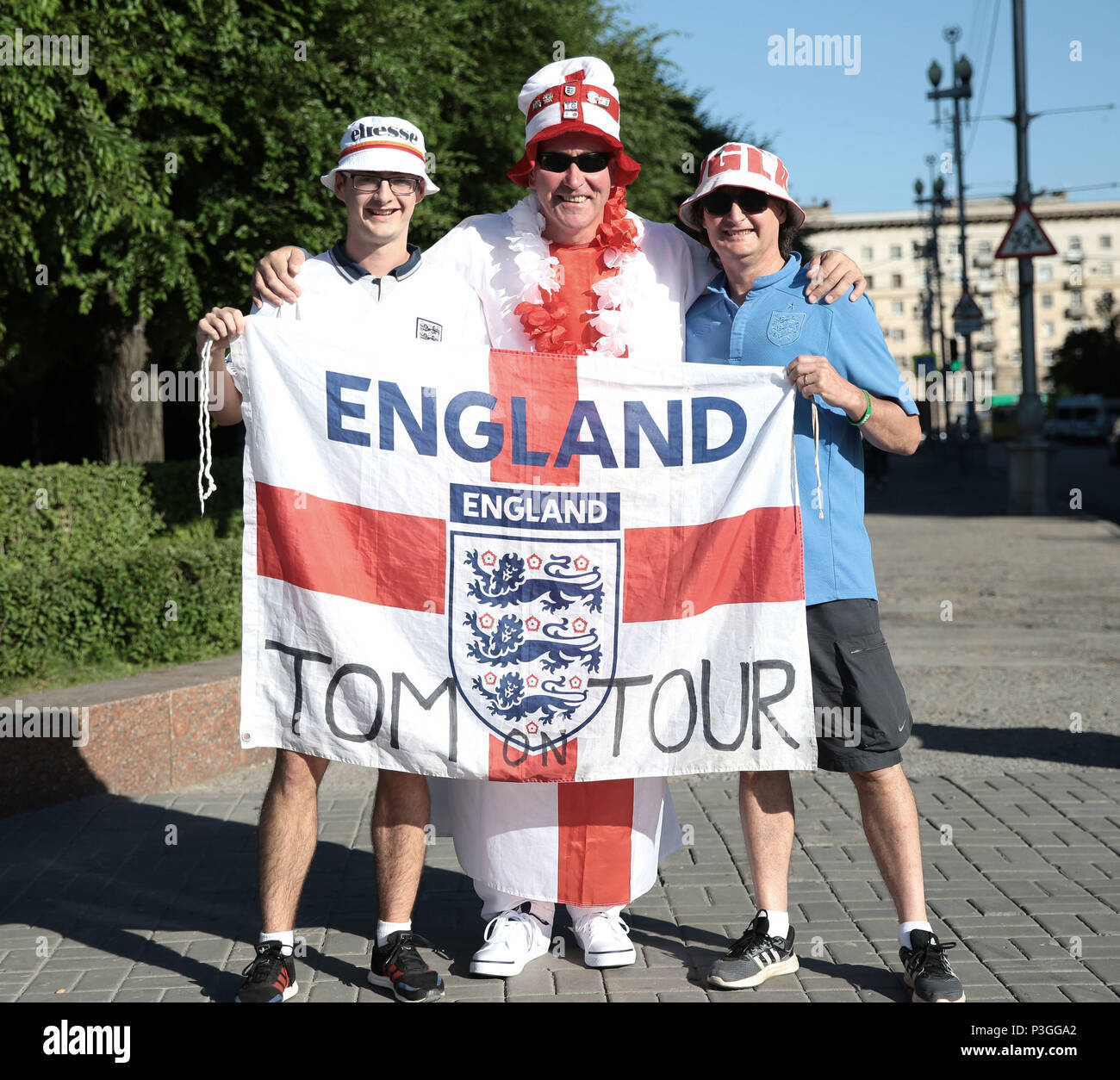 England fans (left to right) Tom Holland from the South West, Peter ...