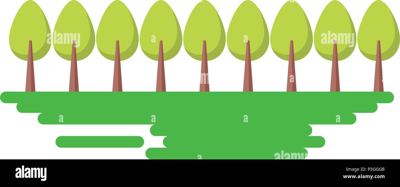 line of trees over white background, vector illustration Stock Vector ...