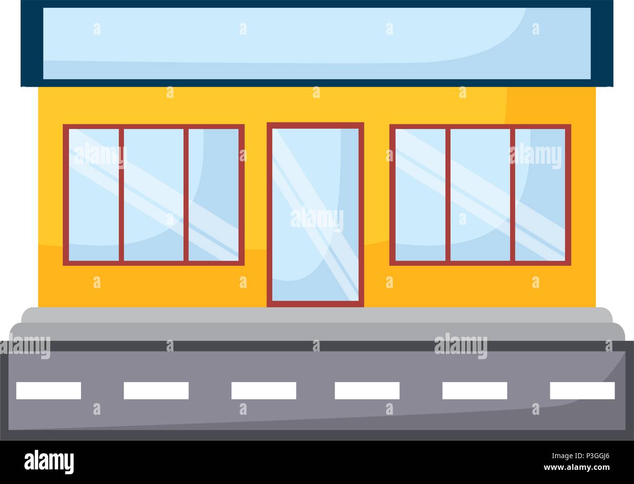 store building icon over white background, vector illustration Stock ...