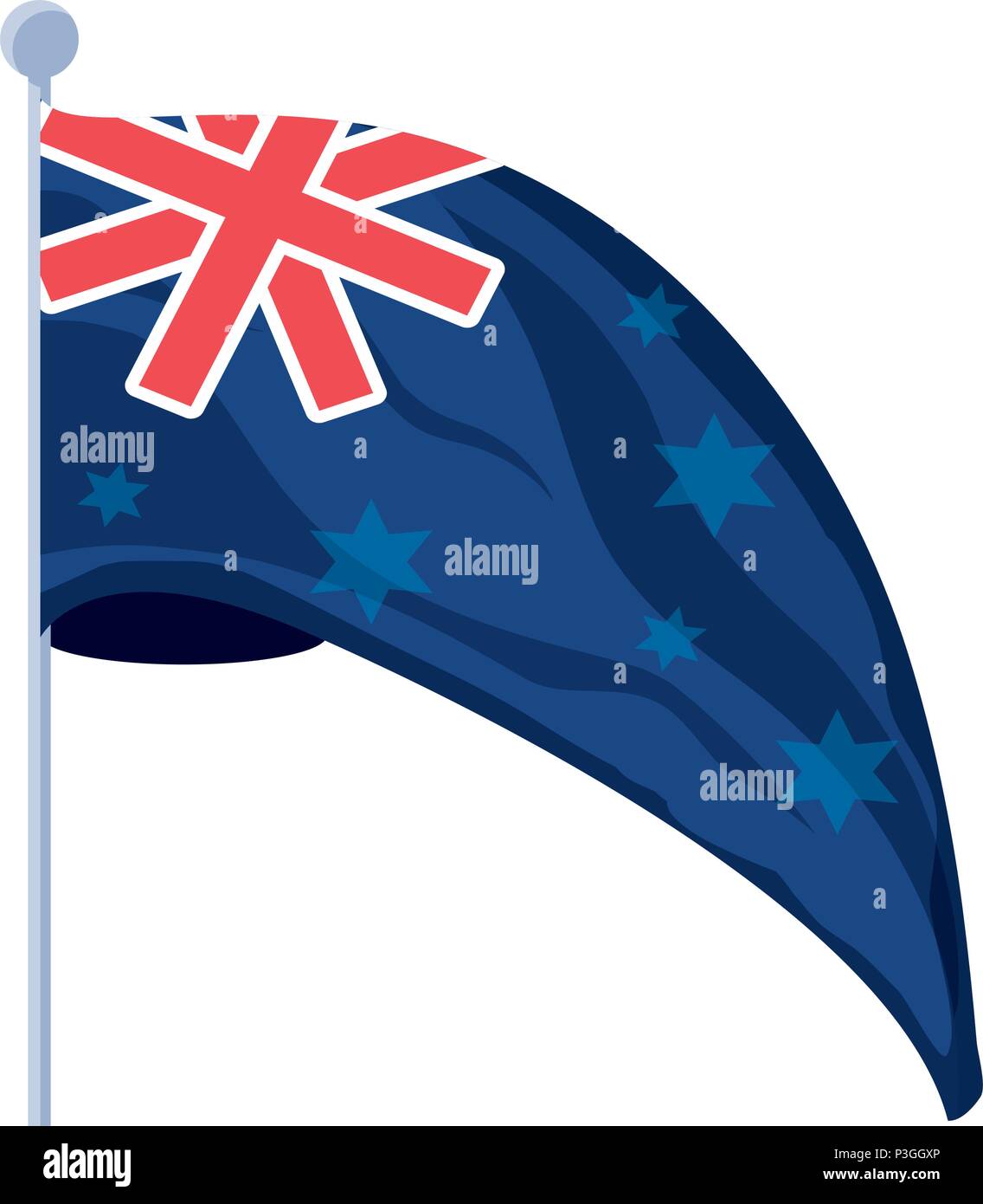 waving australian flag icon over white background, colorful design ...