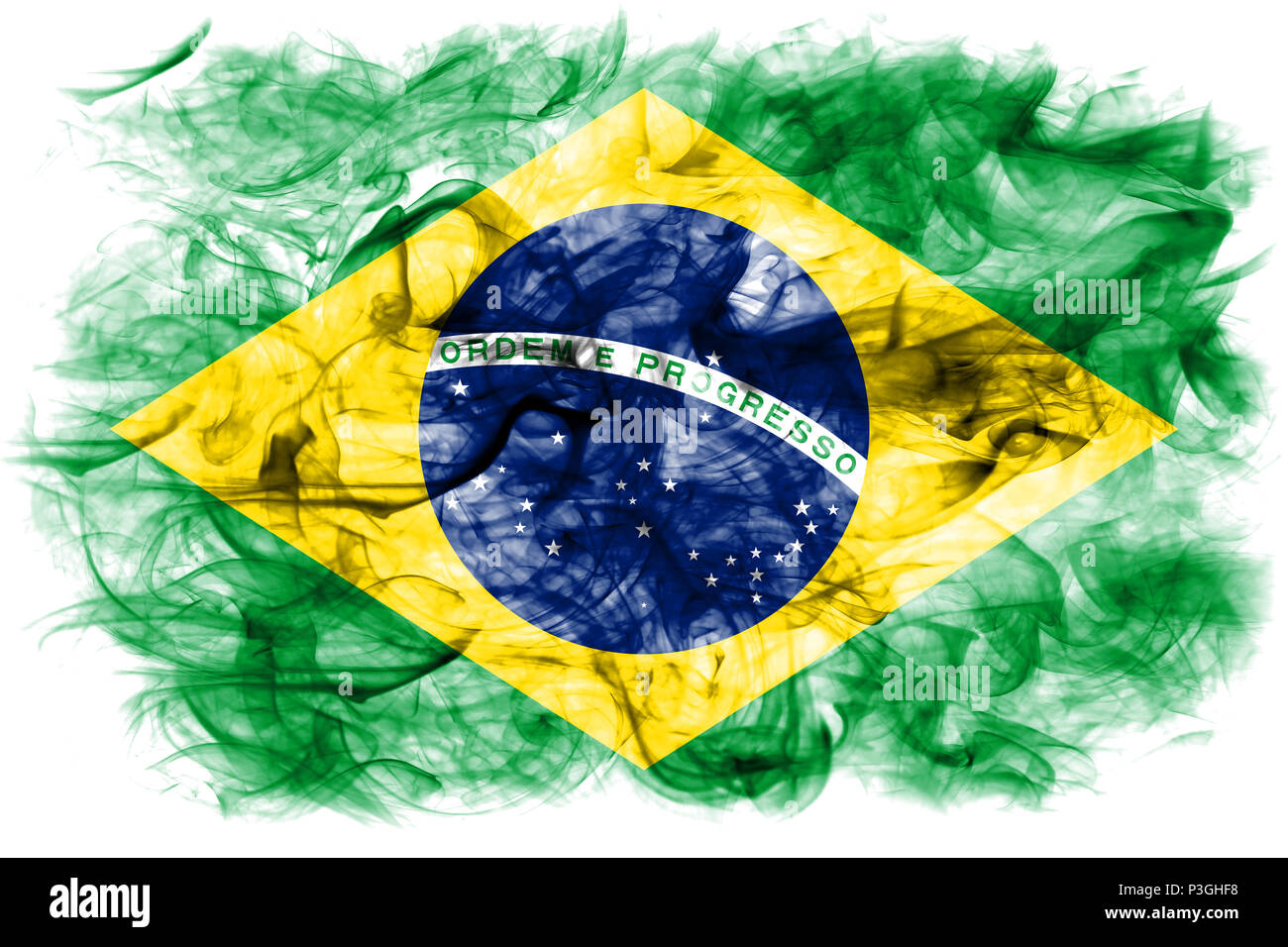 Brazil smoke flag Stock Photo - Alamy