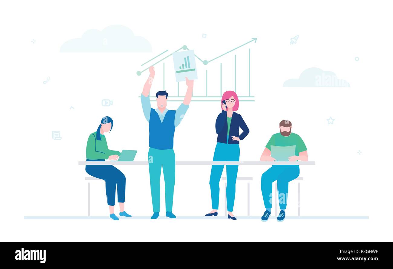 Business analysis - flat design style colorful illustration Stock ... Business analysis - flat design style colorful illustration Stock ...