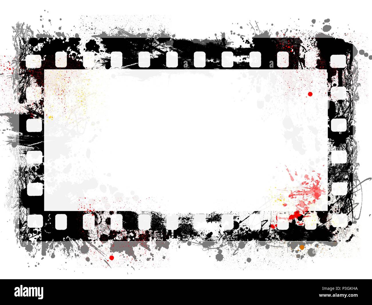 Grunge film strip frame on black dripping background Stock Photo - Alamy